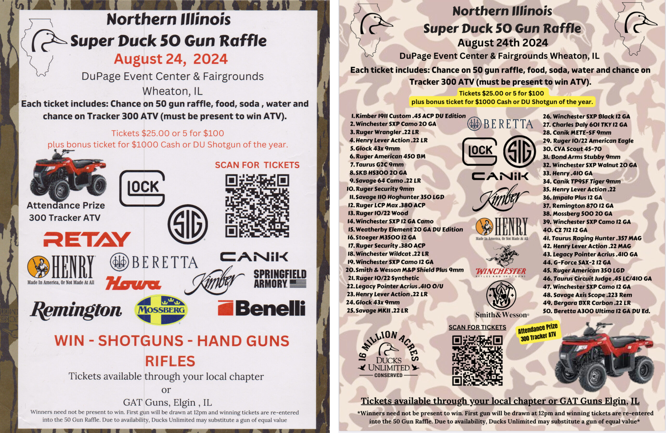 NORTHERN ILLINOIS SUPER DUCK 50 GUN RAFFLE | DuPage Event Center ...